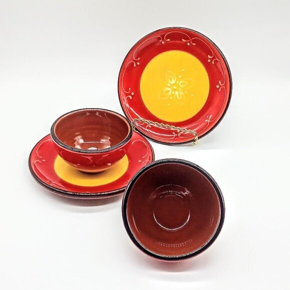 Crate&Barrel | Dining | Crate Barrel Red Gold Portugal Ceramic Small ...